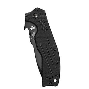 Kershaw Emerson CQC-8K Tactical Folding Pocket Knife, Large 3.5 inch Tanto Blade, G10 Handle, 5.3 oz, 6044TBLK, Black