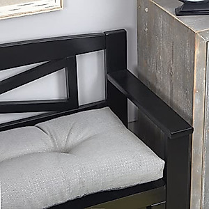 Klear Vu The Gripper Omega Non-Slip Tufted Bench Cushion for Indoor Furniture, Entryway Storage, Bay Window, Corner Nook or Piano Seat, 43 Inches, Gray