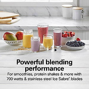 Hamilton Beach Power Elite Wave Action blender-for Shakes & Smoothies & Portable Blender for Shakes and Smoothies with 14 Oz BPA Free Travel Cup and Lid