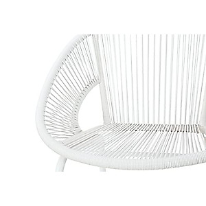 Signature Design by Ashley Mandarin Cape Casual All-weather Resin Wicker Outdoor Chairs with Table Set, Set of 3, White