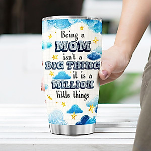 JENOIS Mom Gifts, Tumbler 20 Oz With Lid And Straw, Mama Cups Mother For Funny Tumblers Women Mothers Day Handle Coffee Insulated, Being A Mom