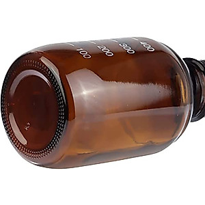 Basstein Lab Media Storage Amber Bottles Brown Graduated Glass Container GL45 Screw Cap Leakproof Multi-Purpose for Scientific | Pack of 8 (Orange,500ml)
