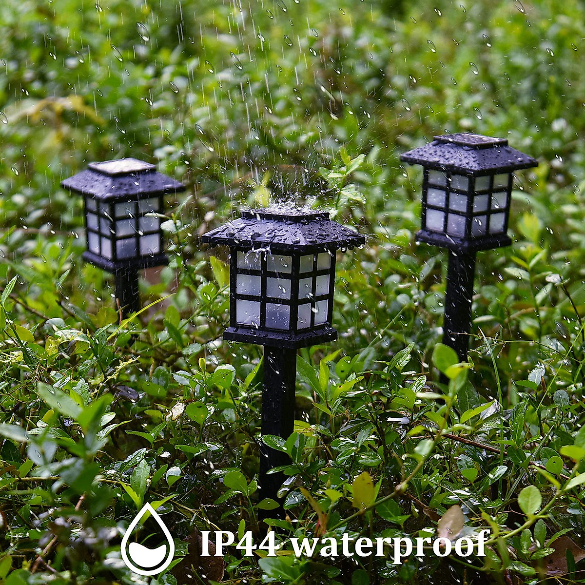 LIGHTSHINE 4 Pack Solar Pathway Lights, Solar Garden Lights outdoor, Waterproof Outdoor Lights for Lawn, Patio, Yard, Walkway, Driveway and Landscape.