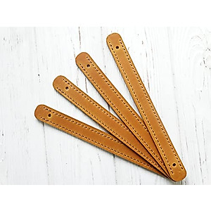 Handmade Leather Handles and Drawer Pulls (Caramel) - 4pcs