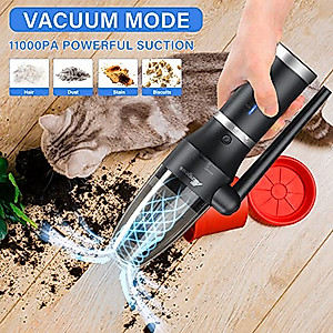 ATEngeus Compressed Air Duster & Vacuum, 77000 RPM Cordless Air Duster, 3 in1 Air Blower, Detachable Battery, Replaces for Air Cans, Keyboard Cleaner, Vacuum Cleaner for pc