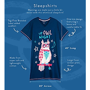 Little Blue House by Hatley Women's Animal Sleepshirts Sleepwear, Up Owl Night, One Size