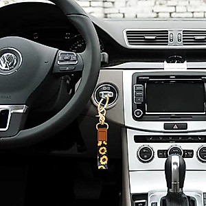 Handlein Key Ring Bracelet ，Mini Keychain Bracelet for Women，Key Rings for Keychains Holder Car ID Badges Card Wallet Phone Camera.(Sunflower)