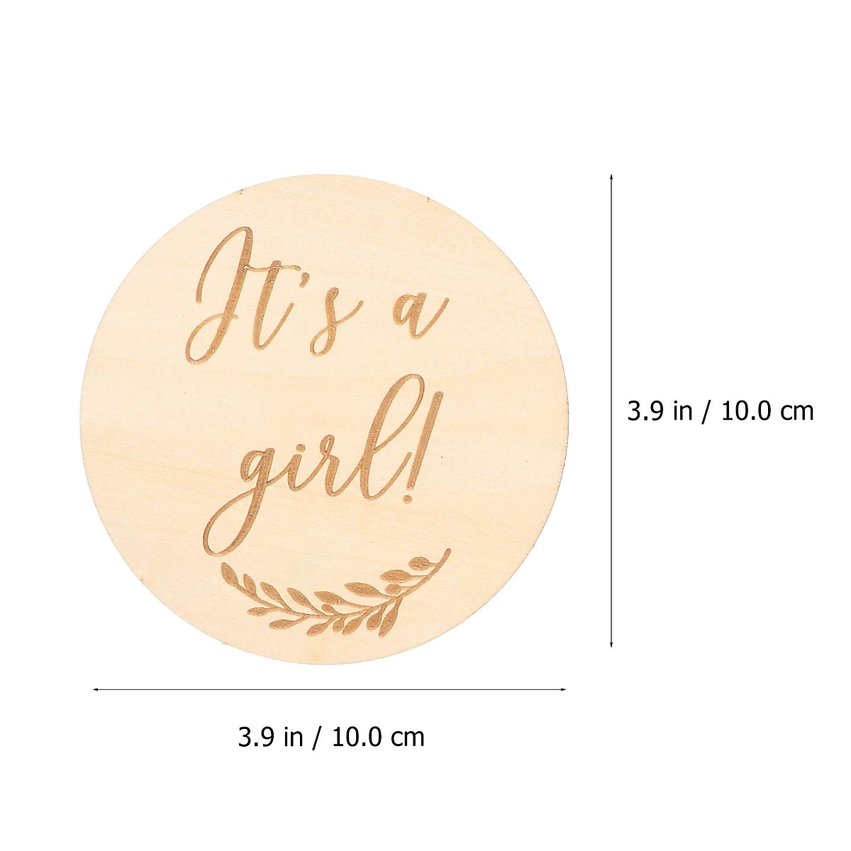Abaodam Amosfun 2Pcs Its A Girl Sign Wood Baby Monthly Cards Milestone Discs Baby Shower Party Decorations for Gender Reveal Baby Announcements(10cm)