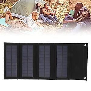 Zerodis 40W 4 Fold Solar Panel Charging Bag Folding Bag Foldable Monocrystalline Solar Generator and USB Devices Panel Charger for Outdoor Camping Travel (Black) Solar Panel Portable