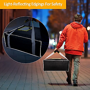 Semmiro Insulated Pizza Delivery & Warmer Bag, Breathable Silk-Floss Padding to Retain Heat & Release Steam, Waterproof Zipper Closure, Fits 3pcs 18" Pizza / 4pcs 16" Pizza, 21.5" x 19.75" x 8.5"