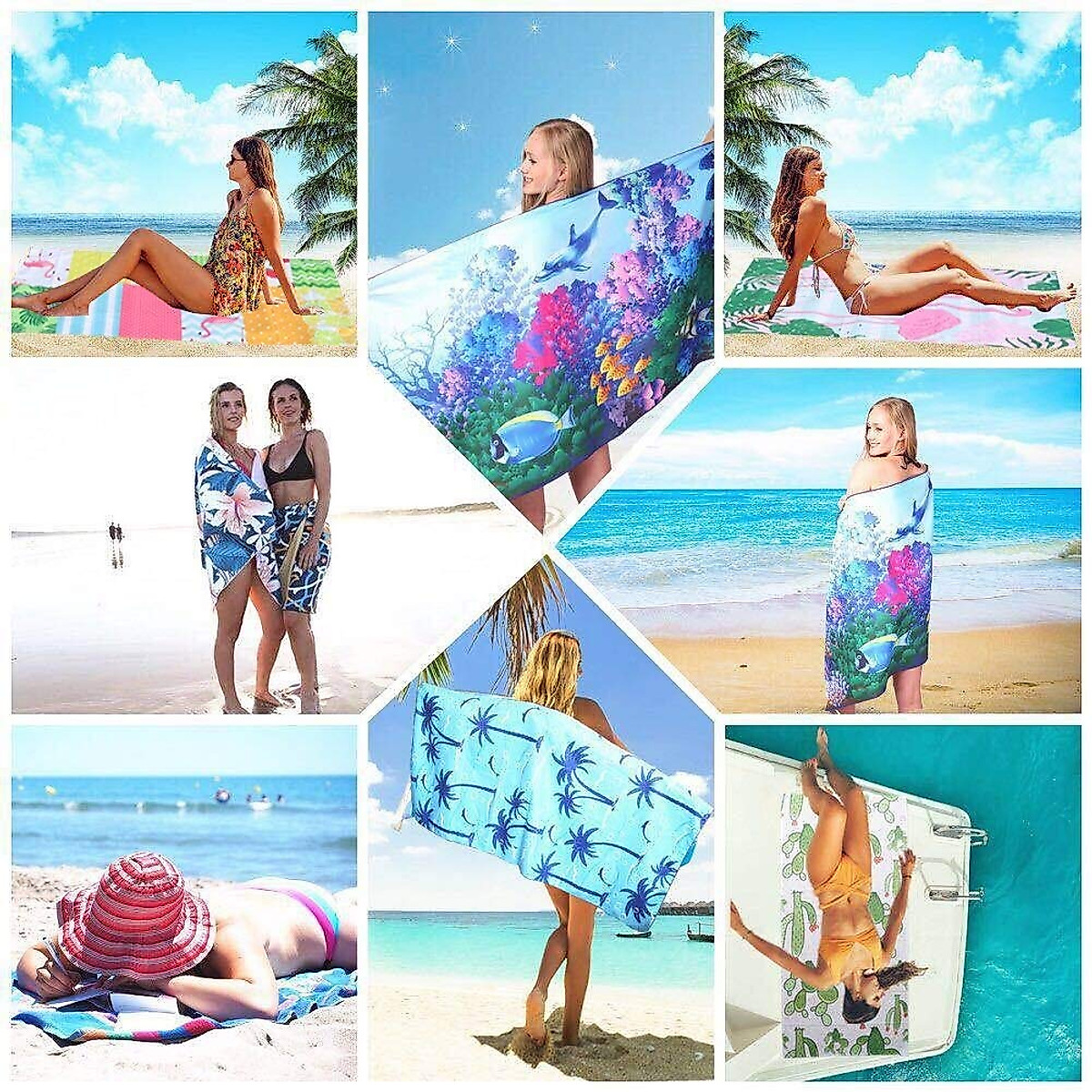 HAOKUN Microfiber Sand Free Beach Towel Blanket-Quick Fast Dry Super Absorbent Lightweight Thin Towel for Travel Pool Swimming Bath Camping Yoga Gym Sport Idea (Butterfly)