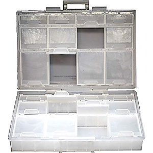 Aidetek Half Transparent BOX-ALL-24 Small Parts Beads Stationery Jewelry Box Organizer for Sorted Parts 3 Sizes 24 compartments with lid