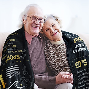 60th Anniversary Blanket Gifts Gift for 60th diamond Wedding Anniversary Sixty Years of Marriage Gifts for Couple Wife Husband Dad Mom Parents Grandpa Grandma Grandparents Back in 1964 Blanket 60x50