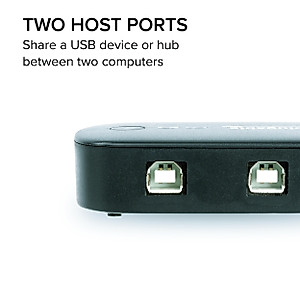 Plugable USB 2.0 Sharing Switch for One-Button USB Device Port Sharing Between Two Computers (A/B Dual Computer Switch)