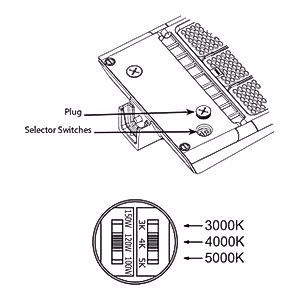 RAB A22-200 LED Area Light, 27,908 Lumens, 160/180/200 Watts, Type III, 3000K/4000K/5000K, 120-277V, Bronze, Mount Included