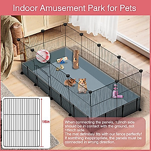 VISCOO 12 Panels Small Animal Playpen,Pet Playpen with Waterproof Mat,C&C Cage for Guinea Pigs,Puppy Play Pen,Bunny Playpen,Indoor Outdoor Portable Metal Wire Yard Fence