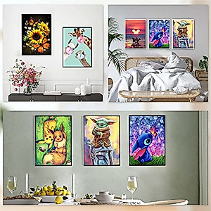 AOSGEDY 6 PACK Diamond Painting Picture Frames for 30x40cm, Diamond Art Canvas Frames 12" x 16", Self Adhesive Diamond Magnetic Art Frame, Frames for Wall Window Door Black, Inside Size 10" x 14"