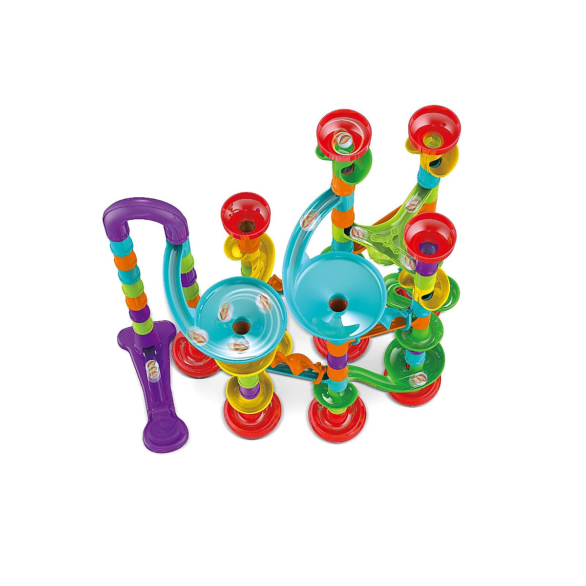 Fun Toys X 113 Pcs Marble Run Compact Set, Construction Building Blocks Toys, STEM Learning Toy, Educational Building Block Toy for 4 5 6 Year Old Boys Girls Kids(A-052