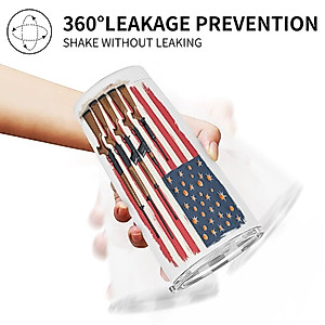 America Flag with Assorted Rifles Gun 20 OZ Stainless Steel Tumbler Travel Car Coffee Mug with Straw Lid Cleaning Brush Coffee Tumbler Mug for Women Men