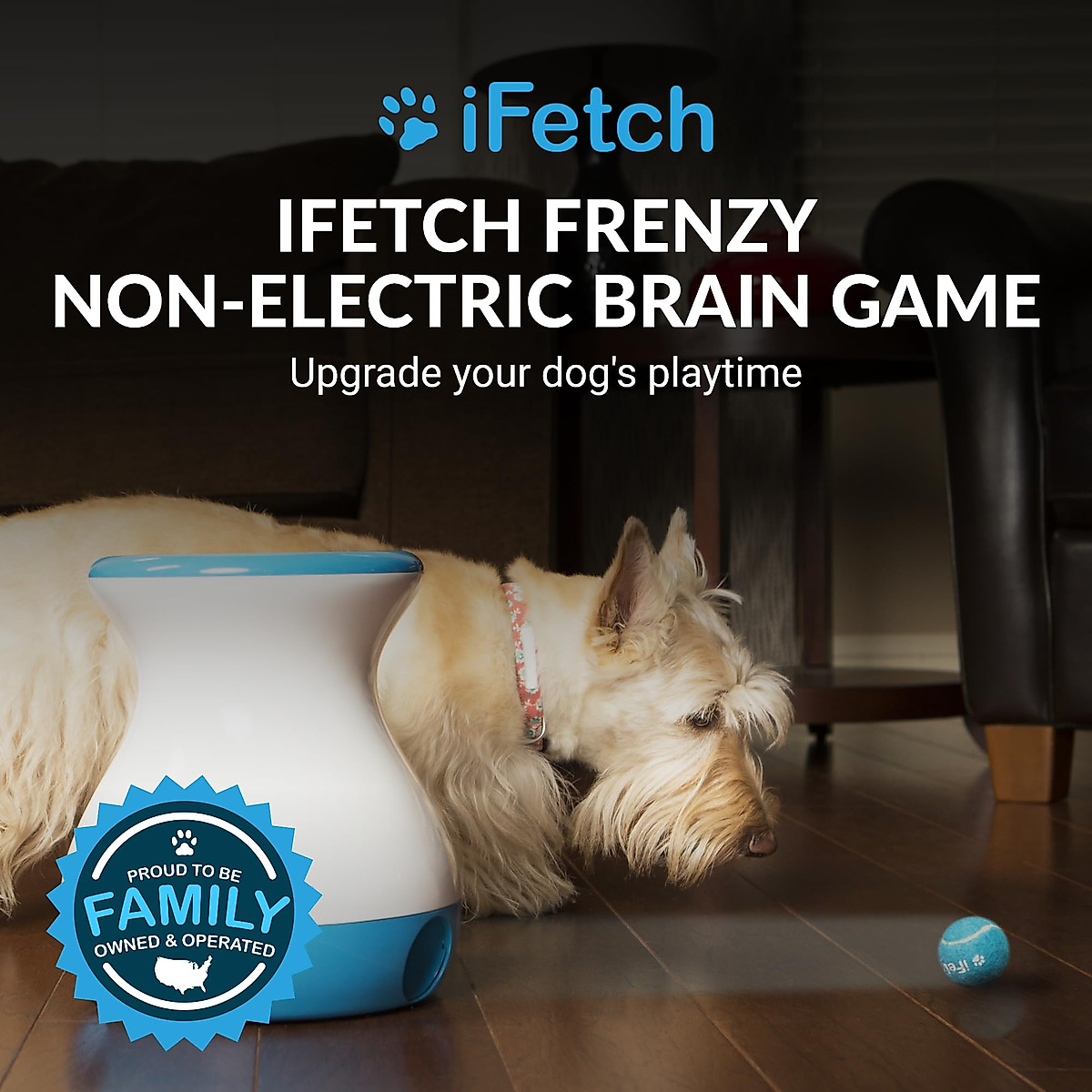 iFetch Frenzy Interactive Dog Toy, Self Fetch Mini Tennis Ball Machine for Small and Medium Dogs, Includes 3 Tennis Balls, Mental Stimulation Brain Game