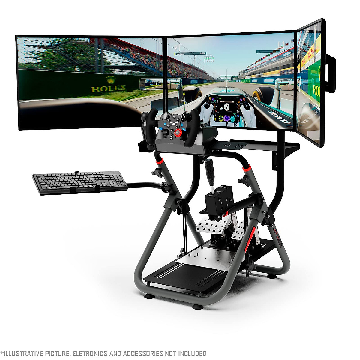 Extreme Sim Racing Wheel Stand Cockpit SXT V2 Racing Simulator - Racing Wheel Stand For Logitech G25, G27, G29, G920, Thrustmaster And Fanatec - Wheel Locks Included - Nardo Gray