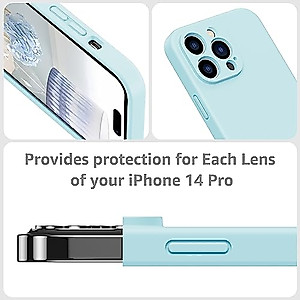 MCFANCE Silicone Magnetic Case for iPhone 14 Pro MagSafe Silicone Shockproof Phone Cover Case with Full Camera Protective, Soft Microfiber Lining for iPhone 14 Pro 6.1 inch 2022, Iceblue