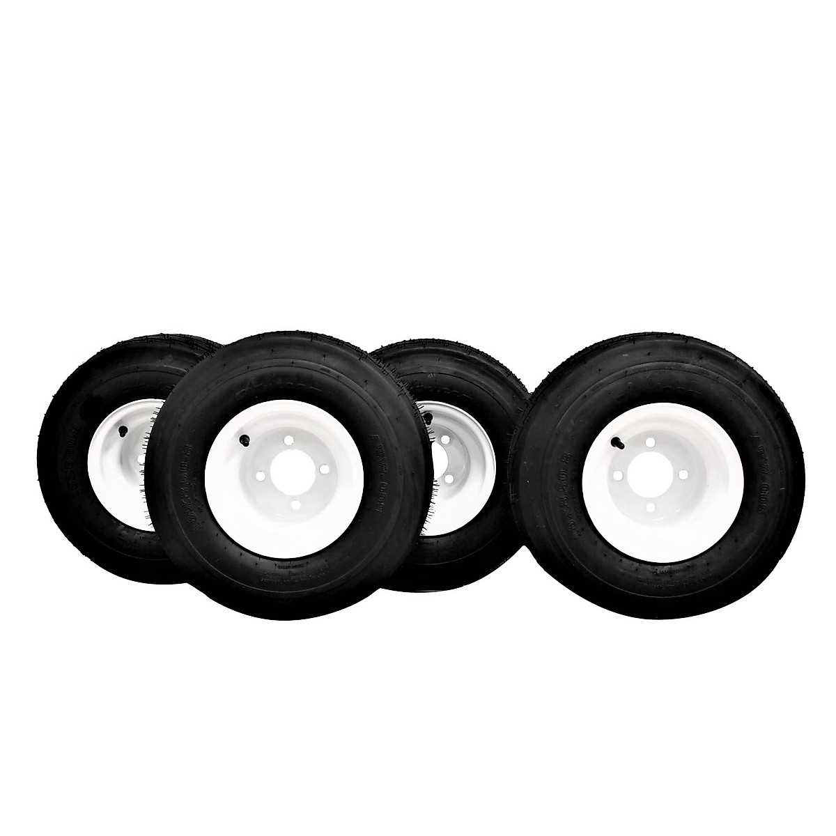 Antego Tire & Wheel 18x8.50-8 Tires on 8x7 Steel Wheels White Assemblies for Golf Carts and Lawn Mowers (Set of 4)