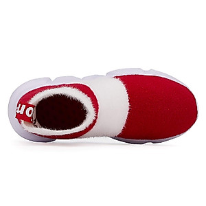 Casbeam Boys and Girls Breathable Lightweight Fashion Casual Sports Walking Shoes Running Sneakers High Top Red White Toddler Size 10