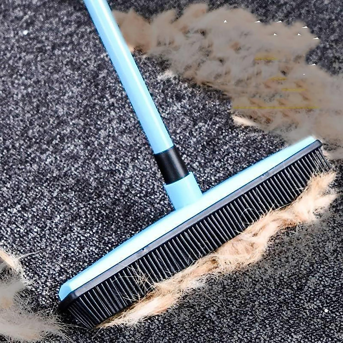 Indigo Petco Hair Remover Broom, Fur Remover Broom with Squeegee, Indigo Petco Broom, Rubber Broom Pet Hair Remover, Rubber Broom for Pet Hair (Grey)