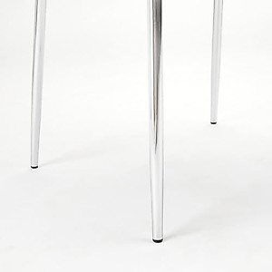 Uptown Club Myra Dining Chairs Set of 2 with Sturdy Metal Frame, Comfortable Seating for Up to 250 Lbs, Tufted Accent Furniture for Modern Homes, Linen Grey + Chrome Legs