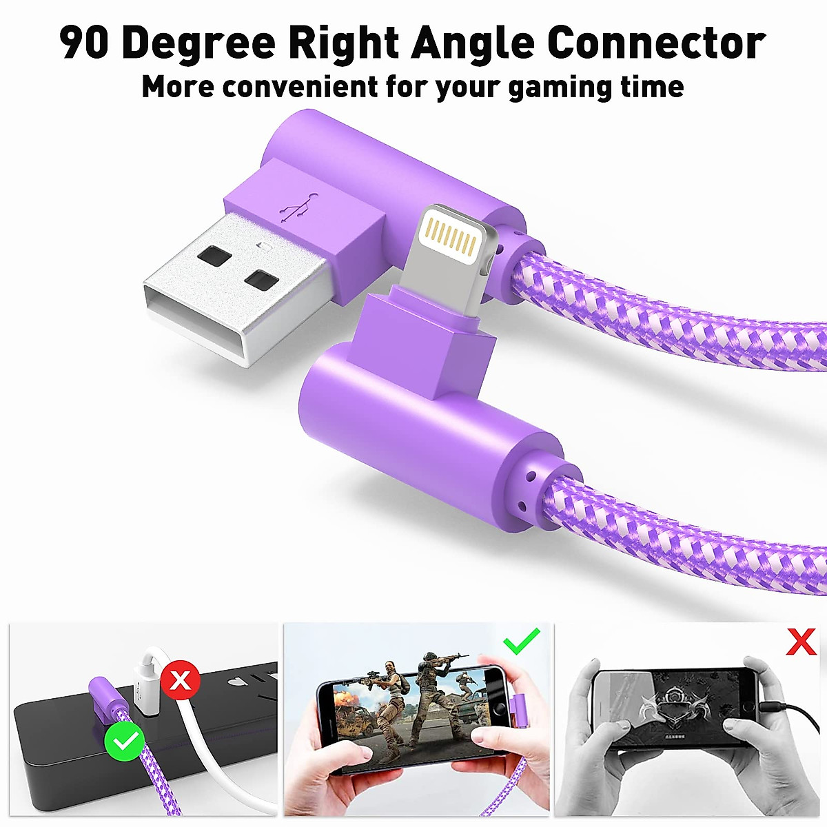 iPhone Charger Cord Lightning Cable 6 ft 3 Pack iPhone Charging Cable Long iPhone 11 Charger 6ft [Apple Certified] Nylon Braided Fast Charging for 13 mini/13/12/11 Pro MAX/XR/XS/8/7/Plus/6S/SE/iPad…