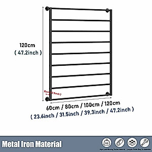 LXLZYXSF Wall Mount Commercial Towels Rack Scarves Holder, Iron Shawls Organizer Shelf, 5/9 Layers Pants Rack for Accessory Shop (Color : Black, Size : 60x120cm-9 Tier)