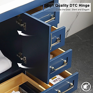 eclife 36" Bathroom Vanities with Sink Combo, Modern Thickened Wood Bathroom Storage Cabinet w/Undermount Sink, Matte Black Faucet Drain, Painted Surface, Navy Blue-1