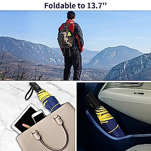 SATOL 62 Inch Large Golf Umbrella for Rain, Automatic Oversize Windproof Double Canopy Vented 8 Ribs Sturdy Portable Folding Umbrella for Travel, UPF 50+ Compact Lightweight Wind Resistant Sun & Rain Umbrellas for Women and Men (BLUE)