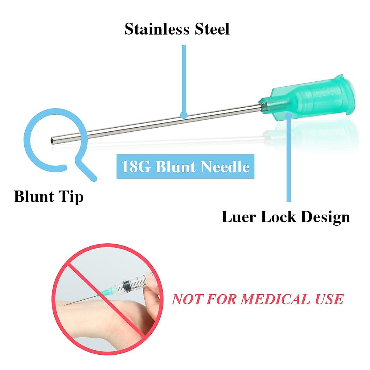 Shintop 10pcs 5ml Syringe with 18Ga 1.5 Inches Blunt Tip Needles for Experiments, Industrial Use