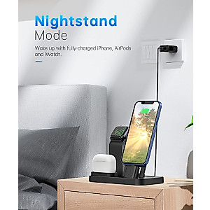 3 in 1 Charging Station Compatible with Apple Watch iPhone AirPods with 15W Adapter