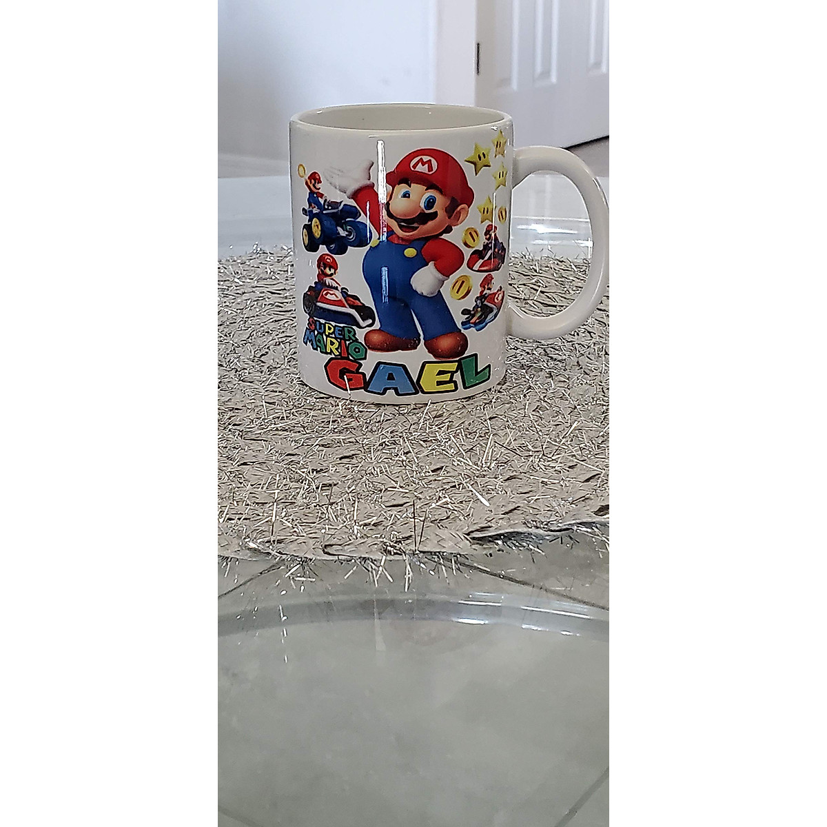 Personalize your Mario Bros chocolate or coffee ceramic mug, Mario gift mugs, gamer mug, put your name or text for front and back, use with left or right hand.Tazas personalizadas.