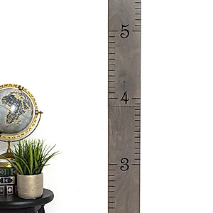 Headwaters Studio Height Ruler for Wall - Child Height Wall Chart, Height Chart for Kids Growth Chart for Wall Growth Chart Wood, Wooden Growth Chart for Wall - Love Grows Here Skinny Gray - 63"x5.75"
