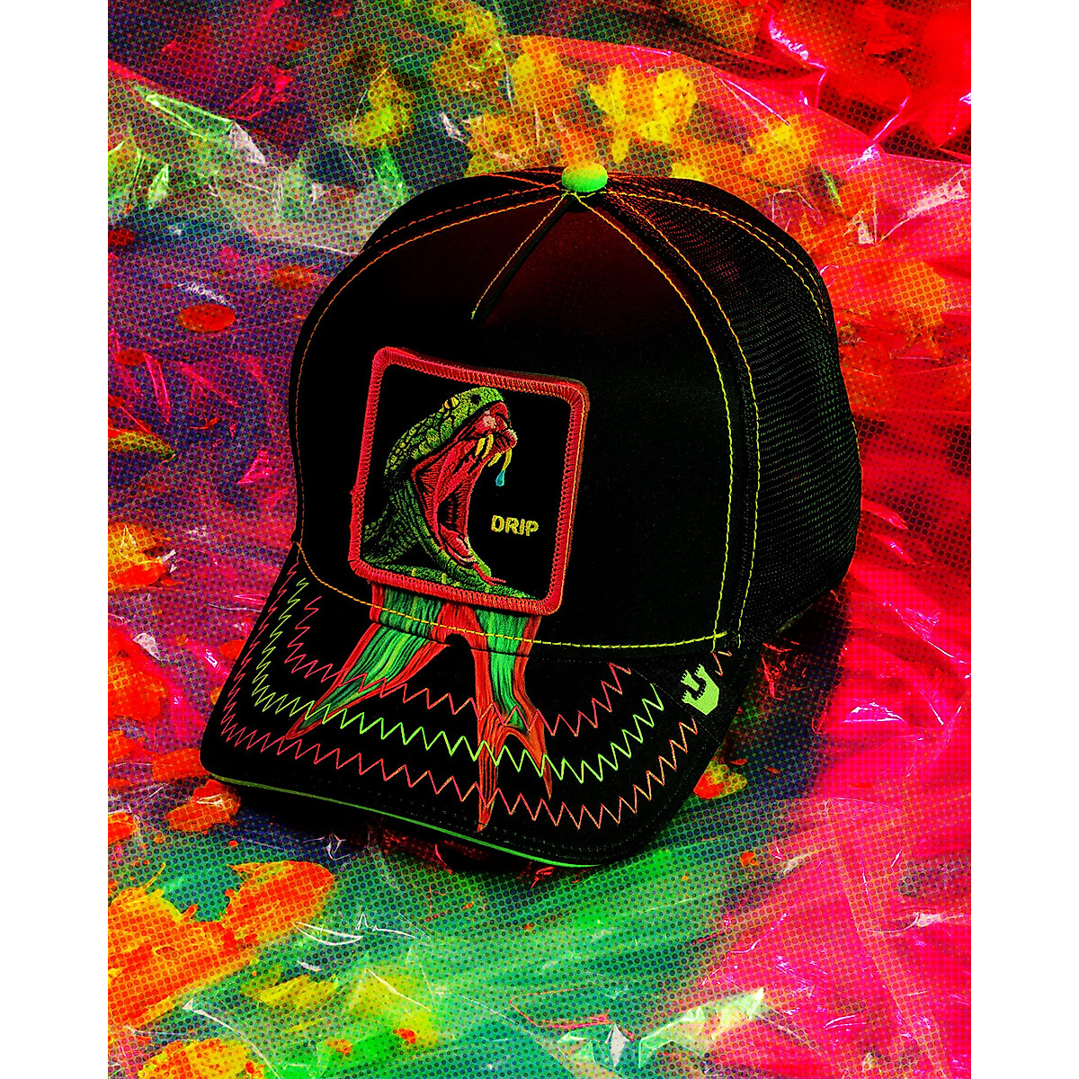 Goorin Bros. The Farm Drip Collection Unisex Adjustable Trucker Hat, Black (DRIIPP), One Size