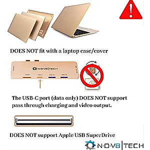 Nov8tech USB C Hub for MacBook Pro & Air M1/M2/M3 2023/2022-2016 - 7 in 2 USB C to C Adapter, Multi Port Dongle for High-Speed Data Transfer Upto 5Gbps - 4K HDMI Adapter for Laptop (Gold)