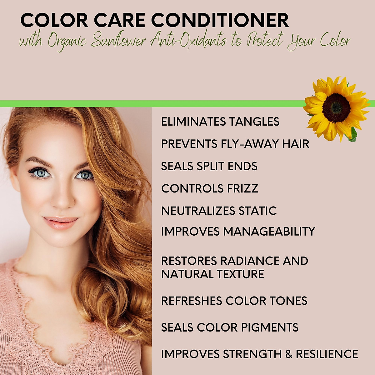 DermOrganic Color Care with Sunflower Anti-Fade Extract - Sulfate-Free - CONDITIONER 17 fl.oz