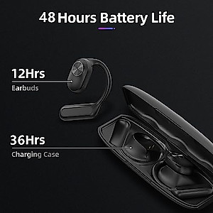 Sainellor Open Ear Air Conduction Headphones, 48H Playtime Bluetooth 5.2 Wireless Earbuds，16mm Dynamic Drivers Touch Control Sport Headphones