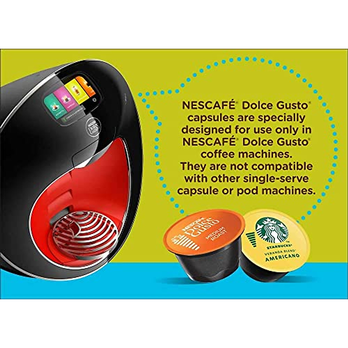 Starbucks Coffee by Nescafe Dolce Gusto, Starbucks Caramel Macchiato, Coffee Pods, 12 capsules, Pack of 3 (Packaging May Vary)