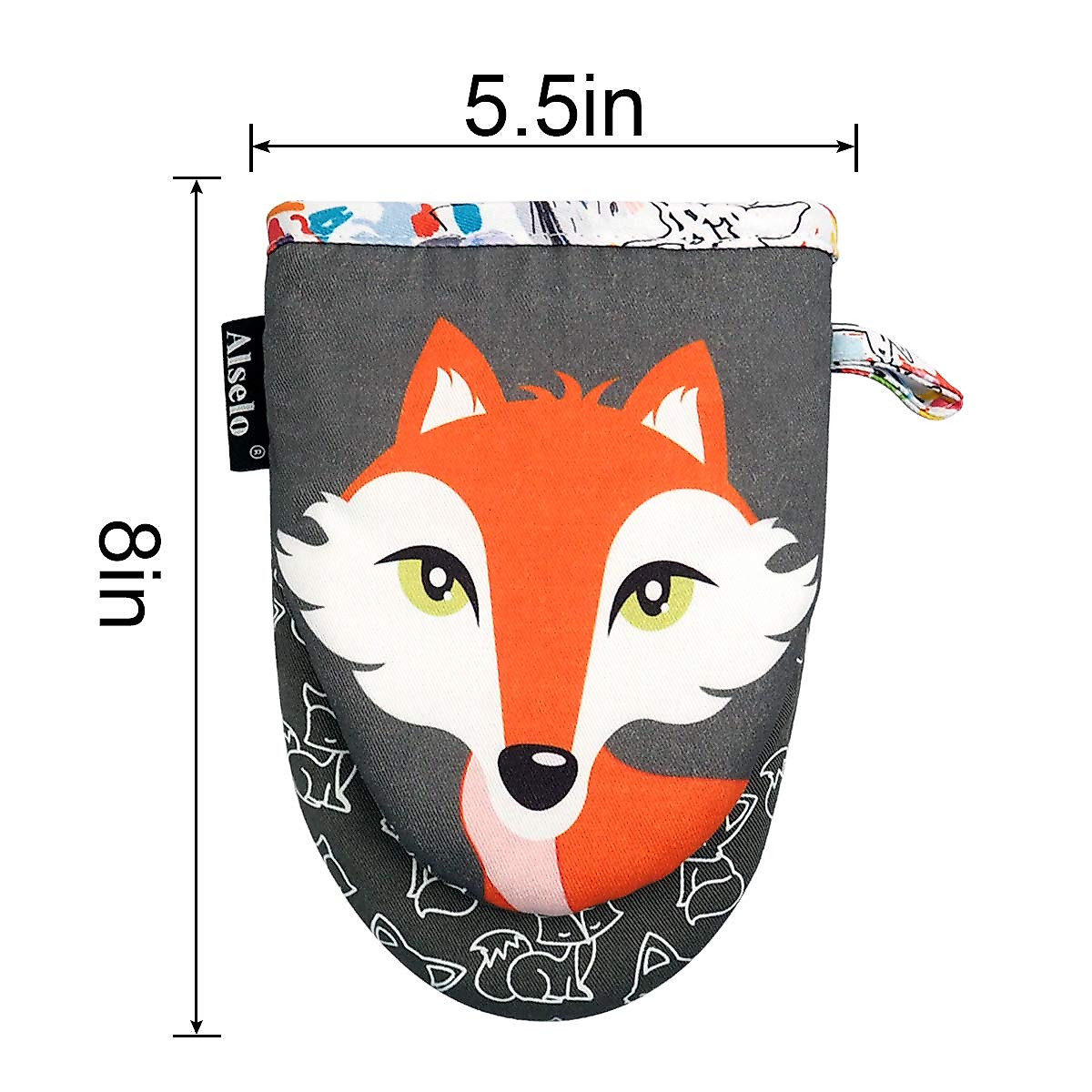 Alselo Mini Oven Mitts,2pk - Silicone Little Kitchen Gloves, Heat Resistant with Non-Slip Grip and Soft Quilted Cotton Lining for Safe Backing Cooking Barbecue (Gray, 2)