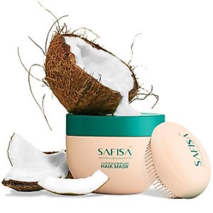 SAFISA Hair Mask for Dry Damaged Hair and Growth – Deep Conditioner for Dry Damaged Hair – Hair Care – Hair Moisturizer with Detangling Brush - 8.5 Oz