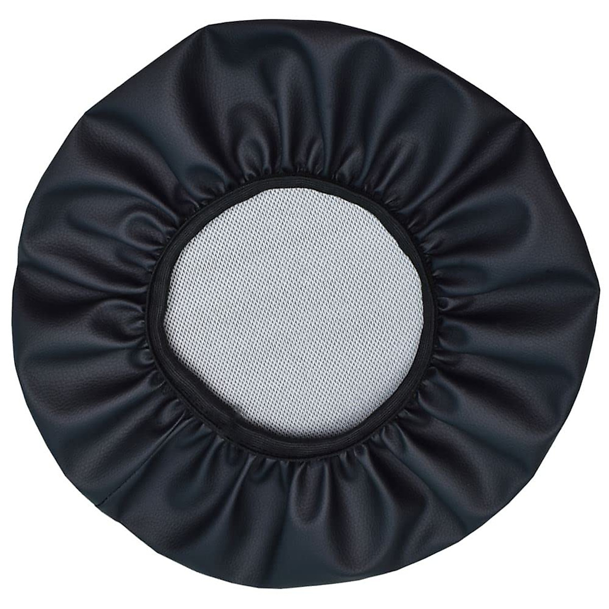 ANWUCHEN Stool Covers Round, 2 Pack Waterproof PU Leather Round Bar Stool Covers Anti-Slip Round Bar Stool Seat Cover with Elastic Bands Durable Round Chair Cover for 14-15 Inch Round Chair (Black)