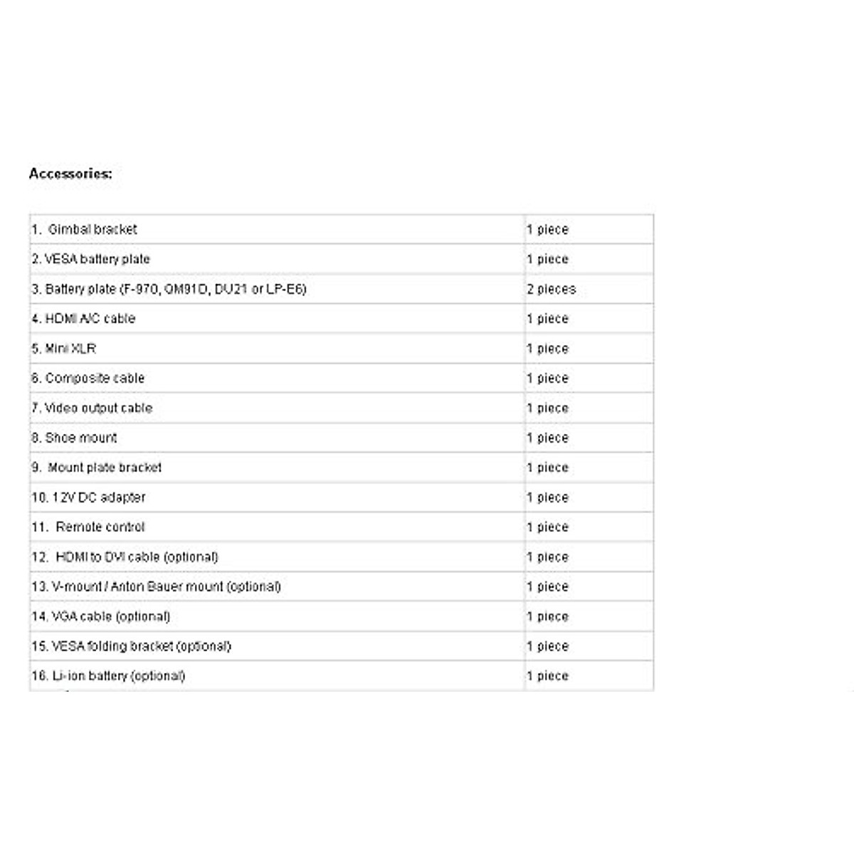 LILLIPUT FA1014/S 10 Inch 16:9 HD-SDI Monitor with HDMI, VGA, AV + 7 inch Magic Arm + V-Mount battery plate