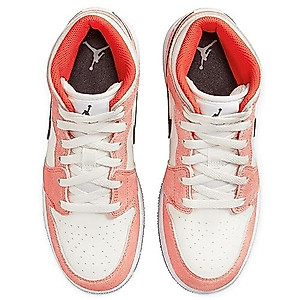 Nike Air Jordan 1 Mid Grade School Team Orange/Black-Sail-White DV1336-800 6.5Y