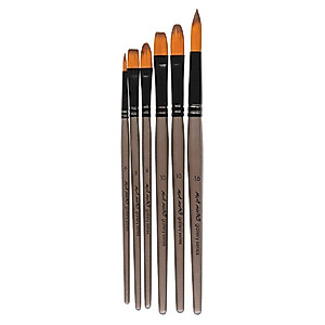 Mont Marte Gallery Series Acrylic Brush Set, 6 Piece. Selection of Synthetic Hair Paint Brushes Suitable for Acrylic Painting
