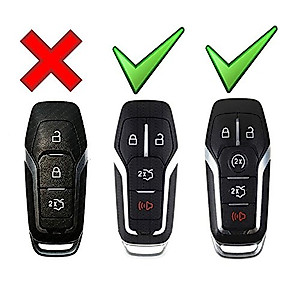 iJDMTOY Glossy Metallic Red Exact Fit Key Fob Shell Cover Compatible with Ford or Lincoln 4/5-Button Intelligent Access Key